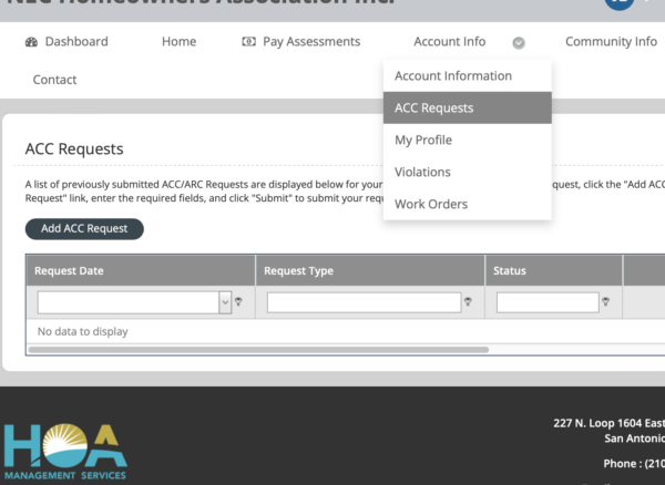 Making an ACC Request - HOA Management Services